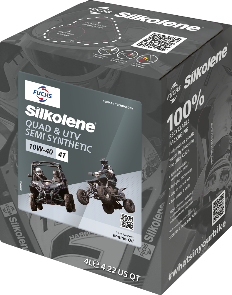 Moottoriöljy Silkolene Quad ATV 10W-40 4L Cube Laadukas moottoriöljy ATV ja moottoripyö ...
