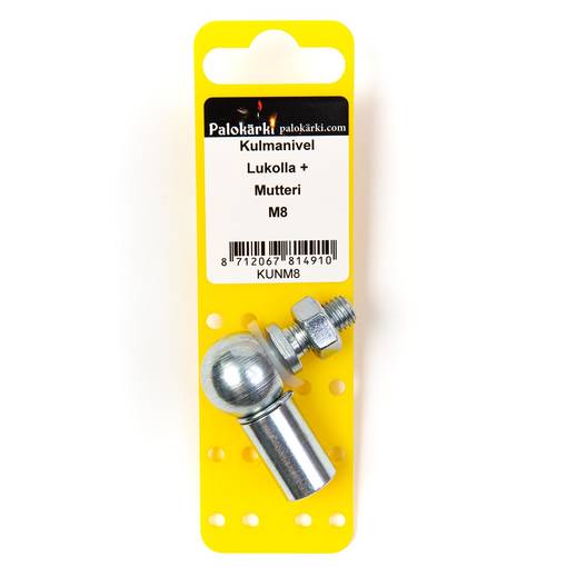 Kulmanivel lukolla + mutteri M8 Pallonivel M8 uros/naaras kierteellä ...