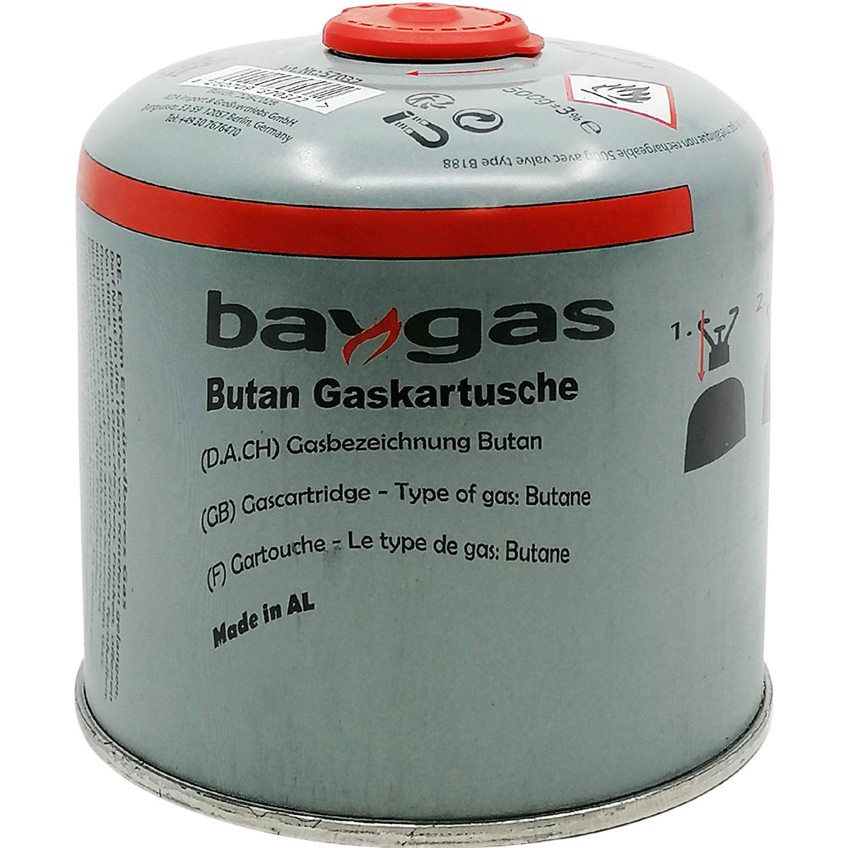 Kaasupatruuna 500g 7/16" kierteellä Butaani-patruuna mm ...