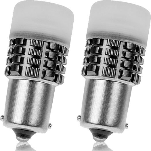 Led polttimo BA15S 12-24V 6000K 2kpl Kylmä valkoinen, Canbus ...