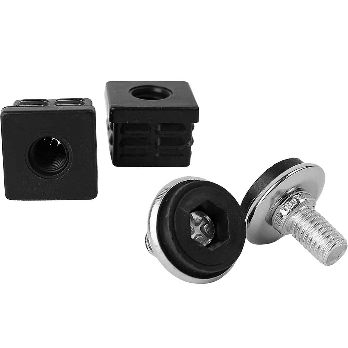 Säätöruuvi + sisätulppa M10 25x25mm 2kpl Putkikalusteiden säätöruuvi ja ...