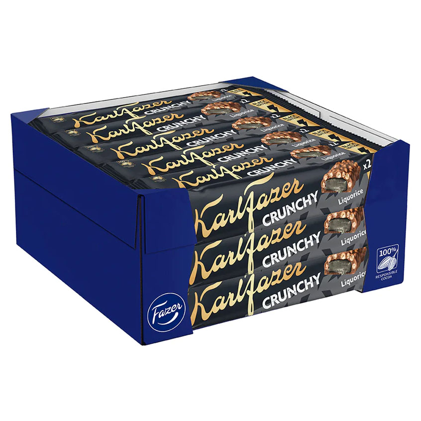 Fazer Crunchy Black Edition patukka laatikollinen 20 x 55g Tukkupakkaus ...