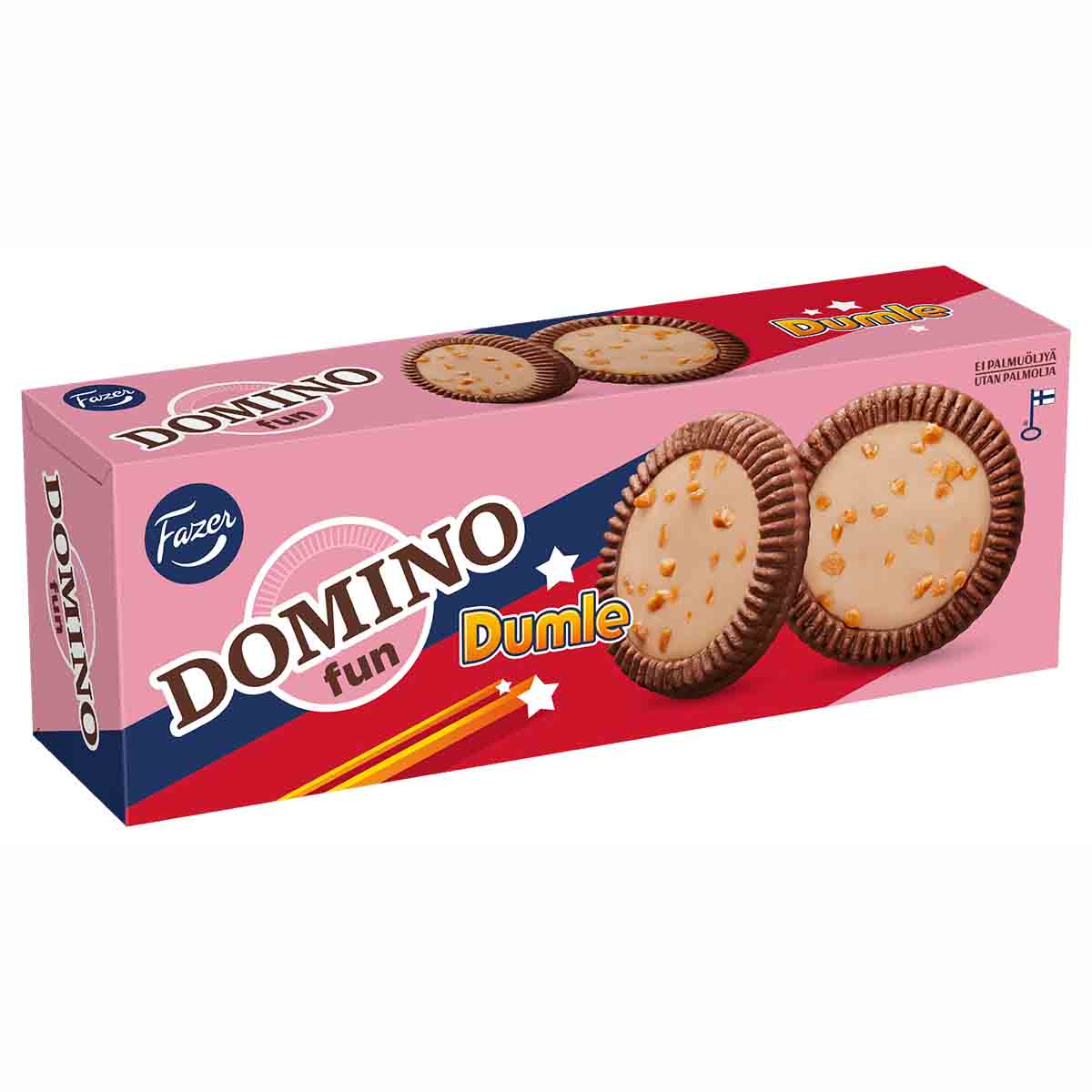 Fazer Domino Fun Dumle keksi 120g Dumlen makuinen herkkukeksi ...