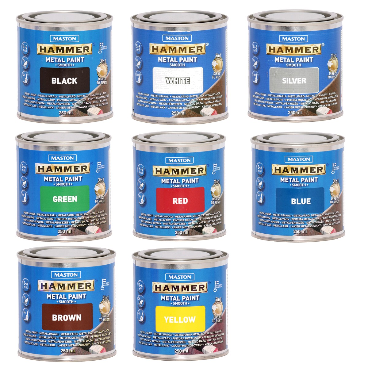 Maston metallimaalit Hammer 250ml - Tuontitukku.fi verkkokauppa