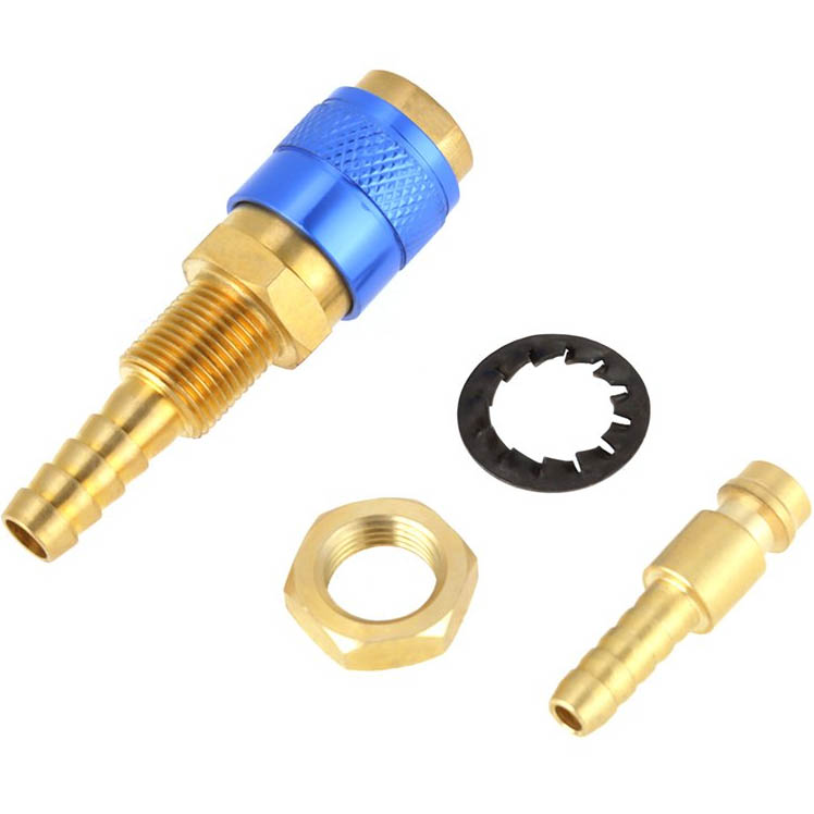 Kaasu- ja vesiliitinpari 6mm TIG ja MIG suojakaasu liitoksiin ja vesi ...