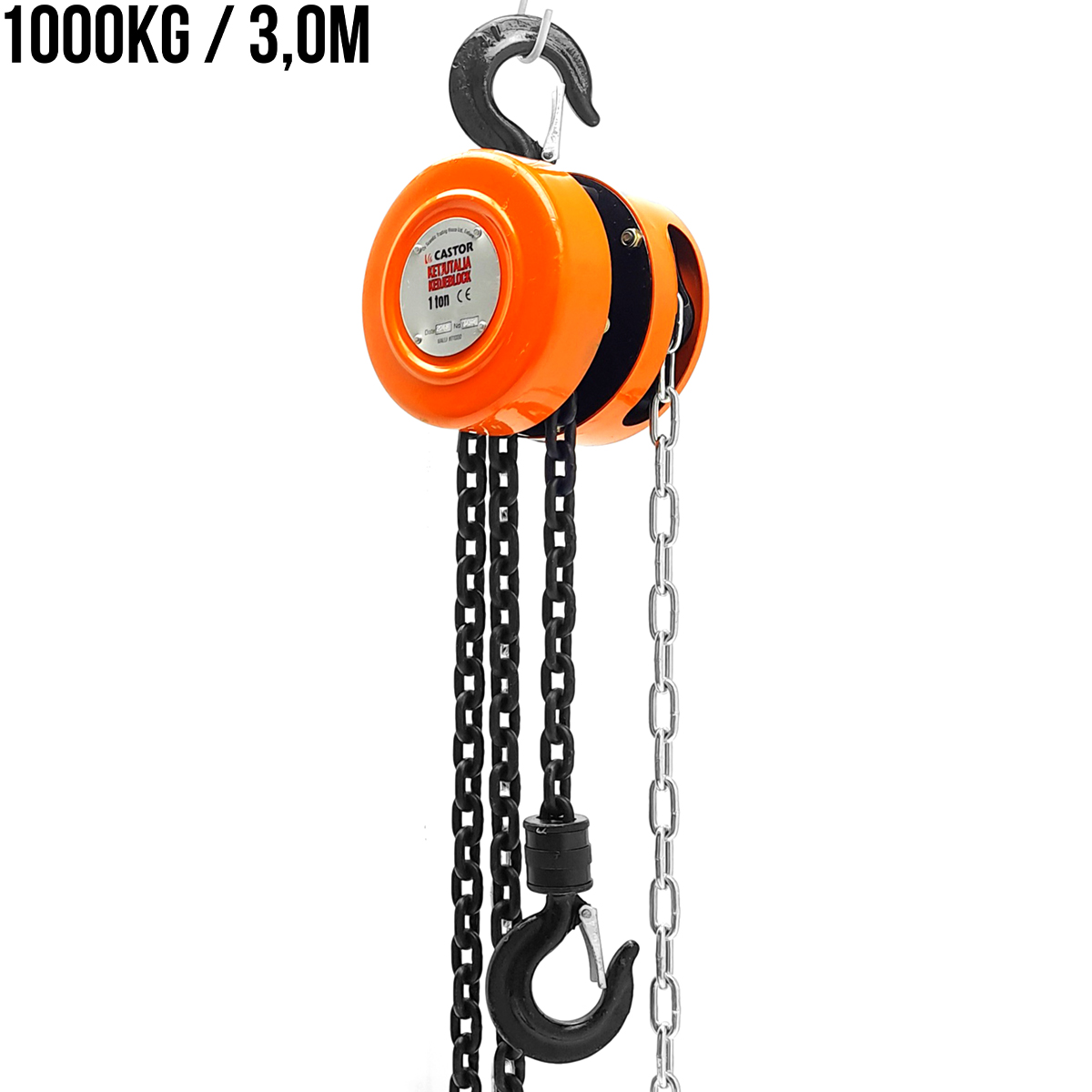 Ketjutalja 1T 3m CE-hyväksytty Elephantmax 1000kg nostoketjutalja Vahva ...