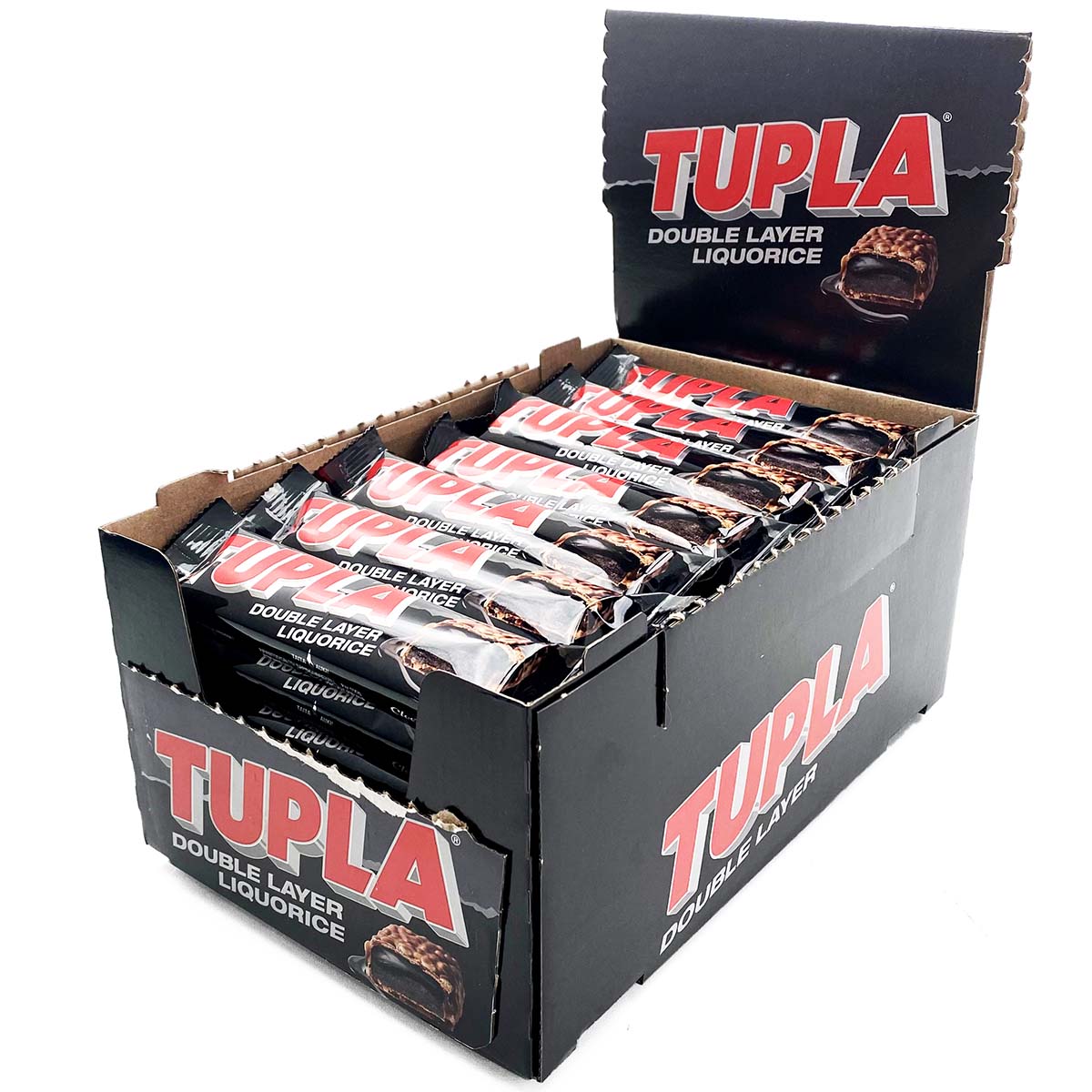Tupla Double Layer Liquorice suklaapatukka 50g 42kpl Tukkupakkaus ...