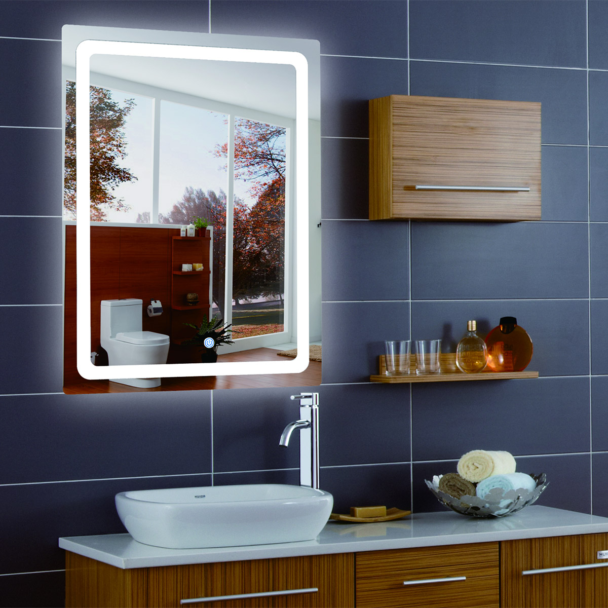 Valopeili 60x80cm suorakaide 20W 1200lm LED seinäpeili valolla ja ...