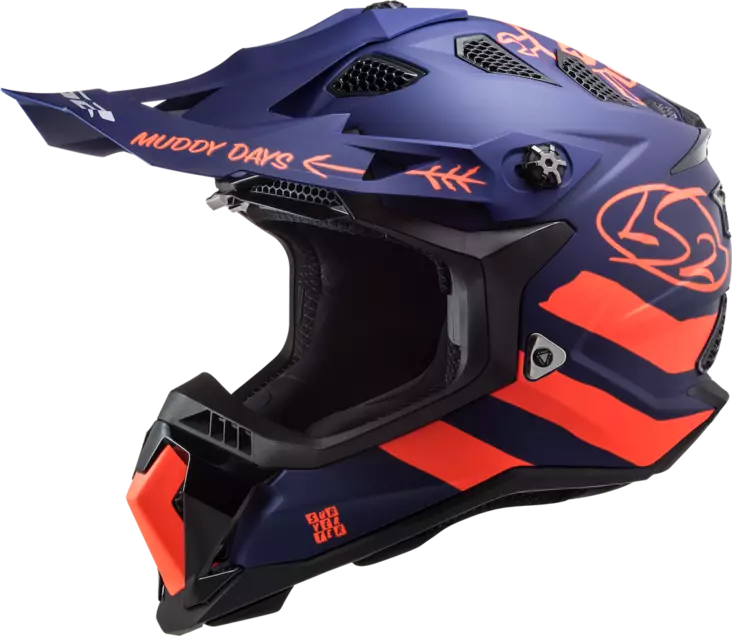 LS2 Motocross kypärä MX700 Subverter Cargo Matt Blue/Fluo Orange S ...