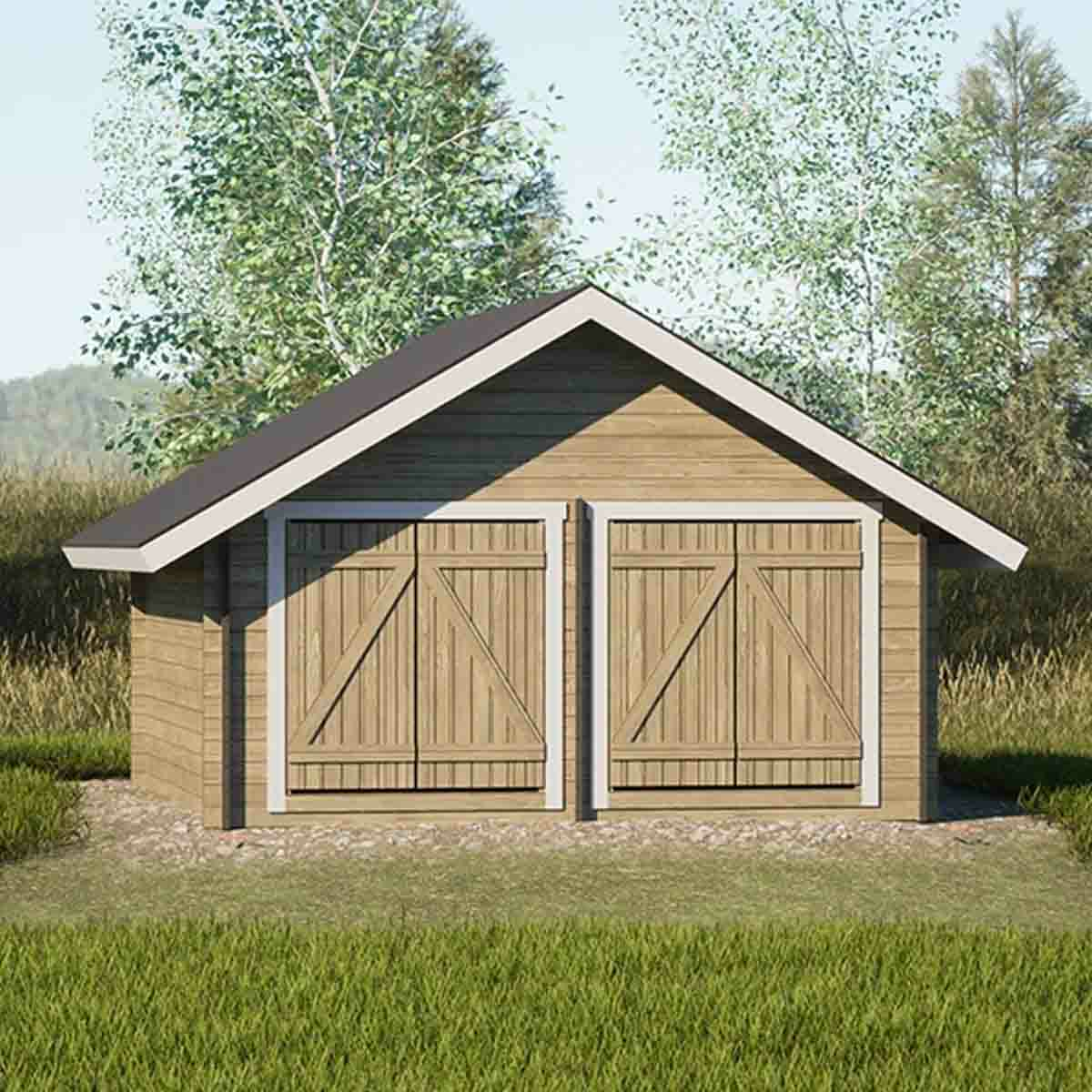 Pihavarasto suora umpiseinä 16m2 S16 Kaunis pihavaja kaksilla ovilla ...