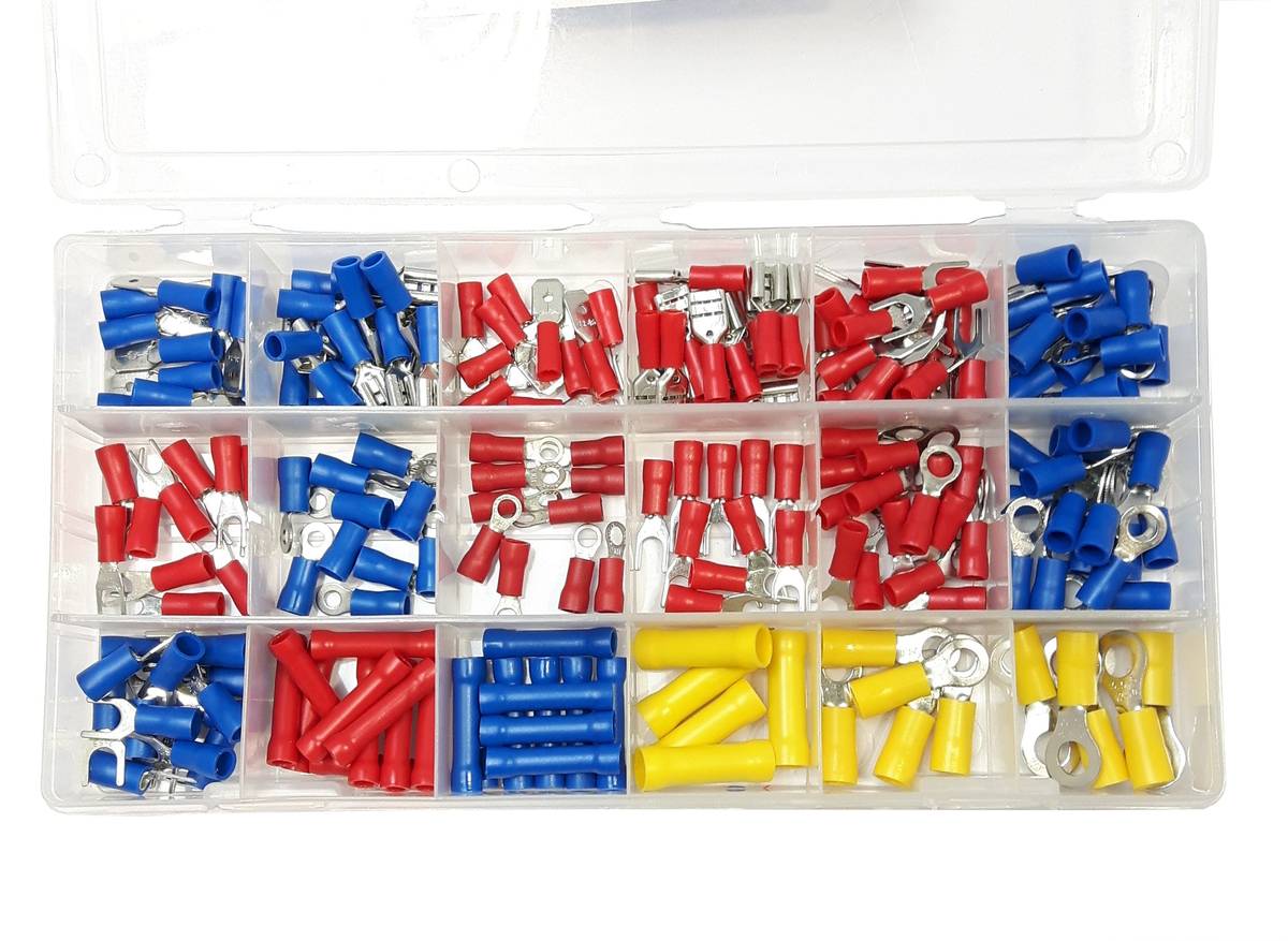 Abikoliitinsarja 200-osainen Johtoliitinsarja rasiassa - Tuontitukku.fi verkkokauppa