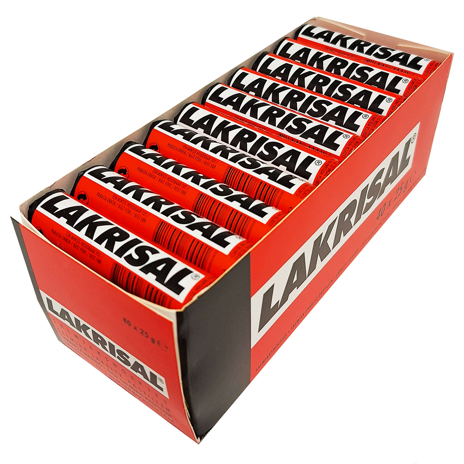 Lakrisal Salmiakki pötkö laatikollinen 40x25g Tukkupakkaus ...