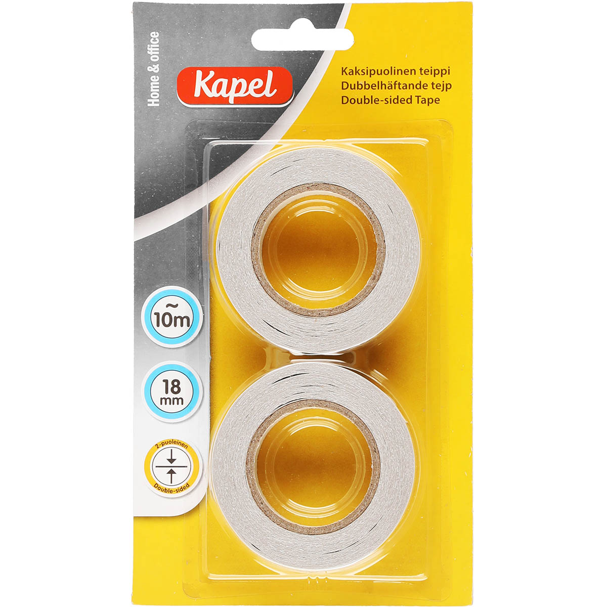 Teippi kaksipuoleinen 18 mm 10 m 2 kpl Ohut ja luja kirkas teippi - Tuontitukku.fi verkkokauppa