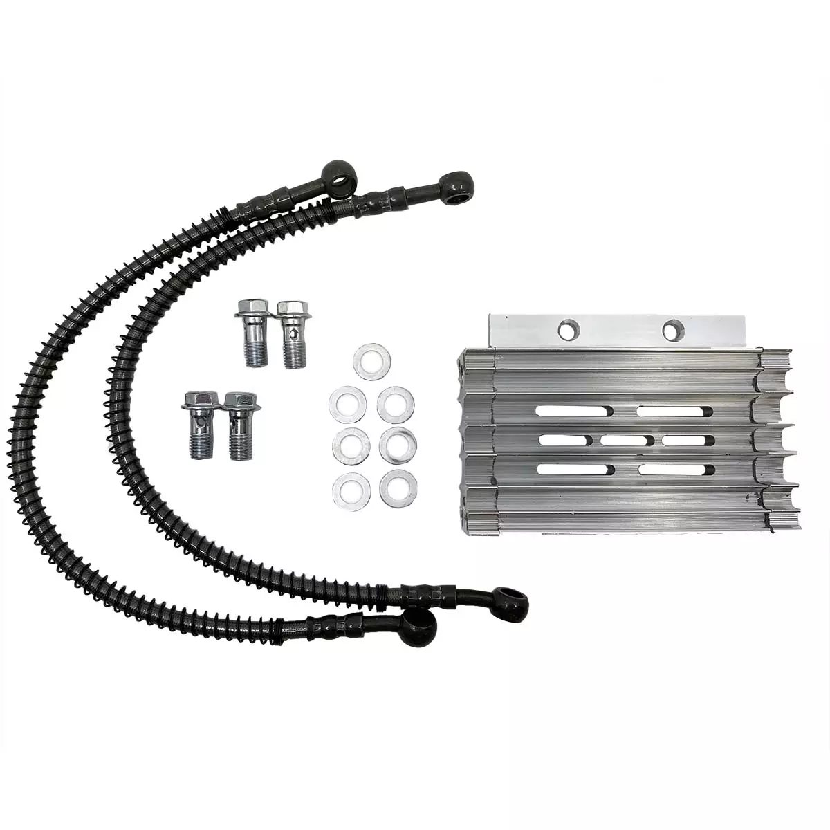 Öljynlauhduttimen letkut + banjopultit Letkunpituus 40cm 10mm banjot ...