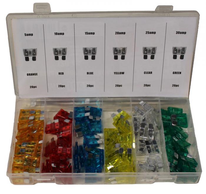 Autosulake normaali koko 120-os 5-30A Kattava sulakelajitelma 6 sulake ...