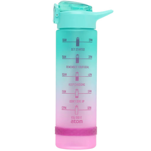 Juomapullo 850 ml turkoosi Vesipullo pillillä ja mitta-asteikolla ...