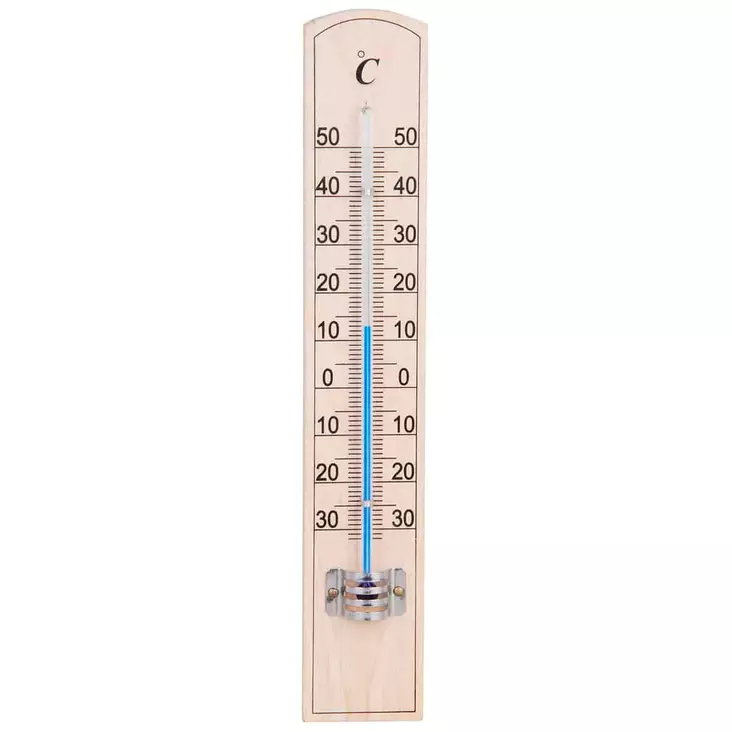 Lämpömittari puinen 20 cm Perinteinen ulko- tai sisälämpömittari ...