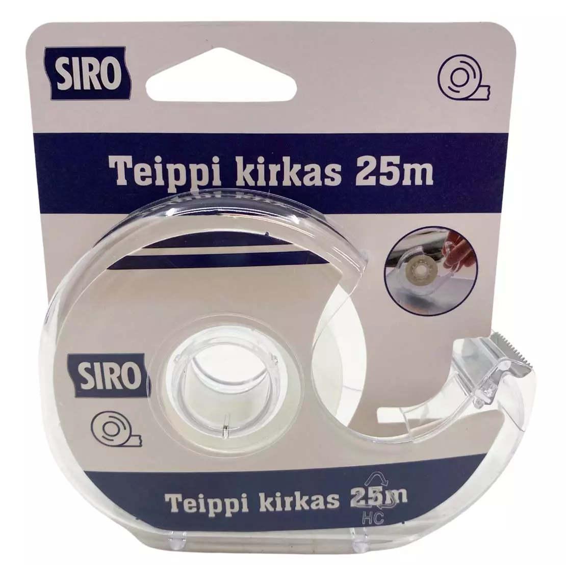 Teippi kirkas Classic 25m 19mm katkotelineellä Läpinäkyvä teippi ...