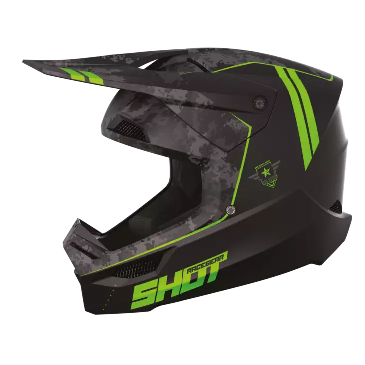 Motocross ja enduro kypärät, SHOT Kypärä Furious Army Vihreä matta XL ...