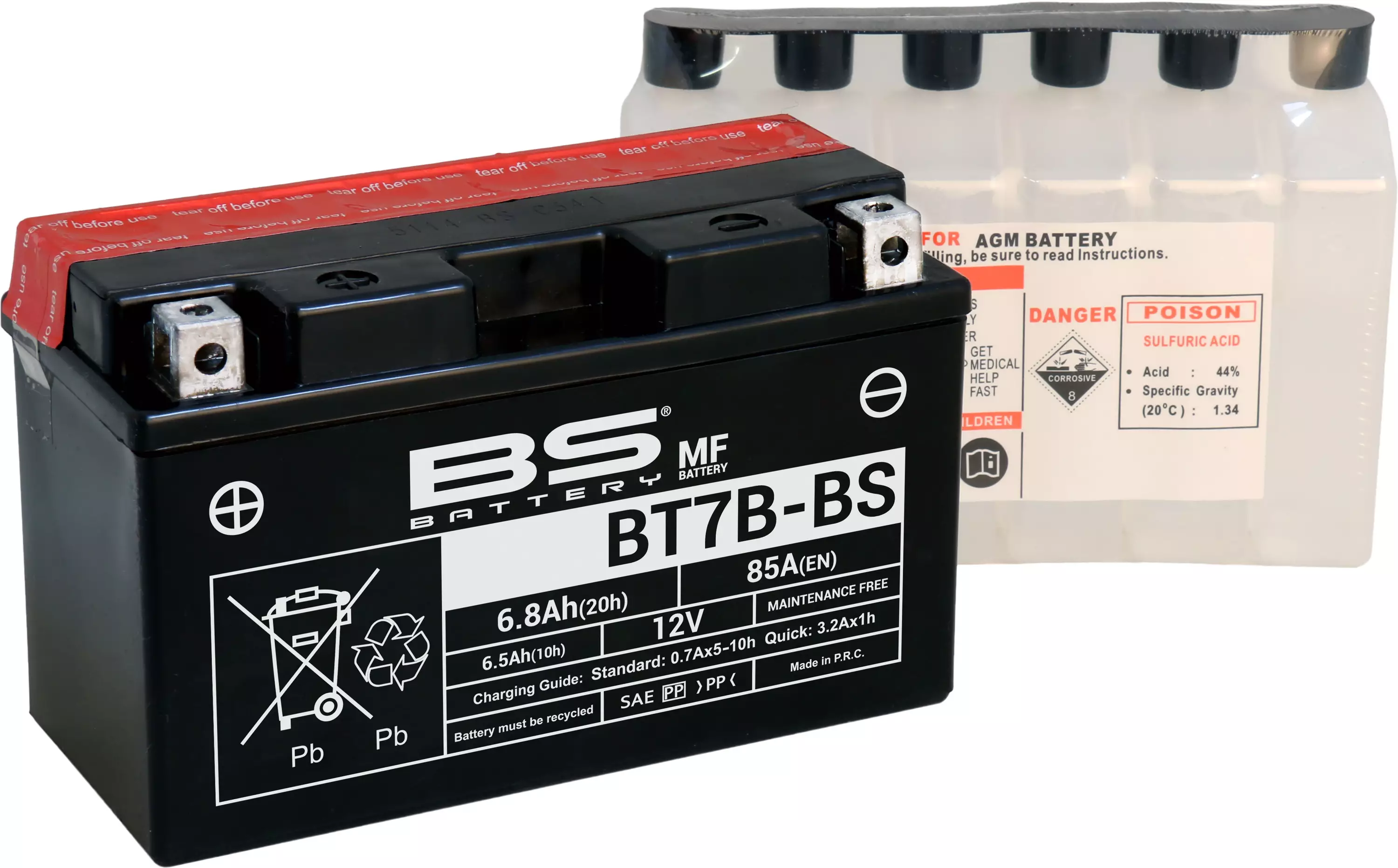 Akku BS Battery BT7B-BS MF (cp) 6Ah Täysin huoltovapaa moottoripyörän ...
