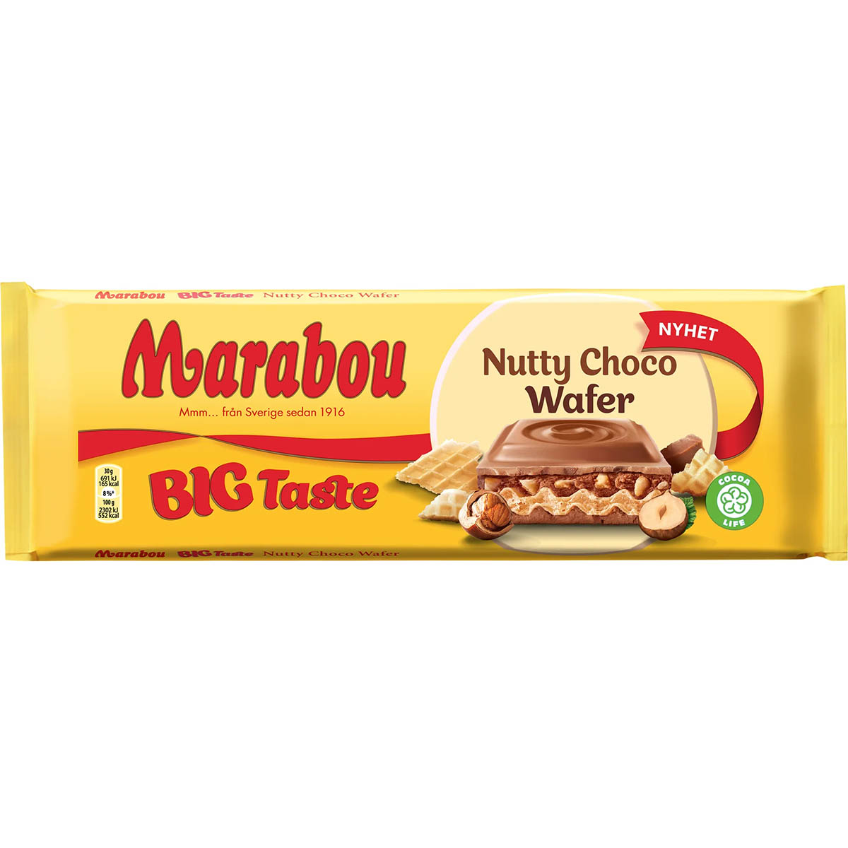 Marabou Big Taste Nutty Choco Wafer 270 g suklaalevy Jättikokoinen levy ...
