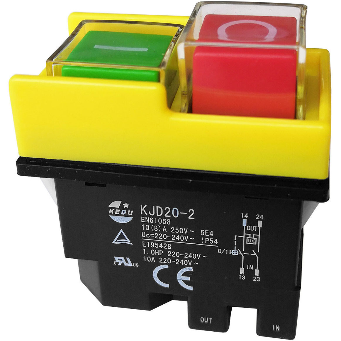 Sähkökytkin 230V 50Hz vedenpitävät painikkeet Painonappikytkin on-off ...