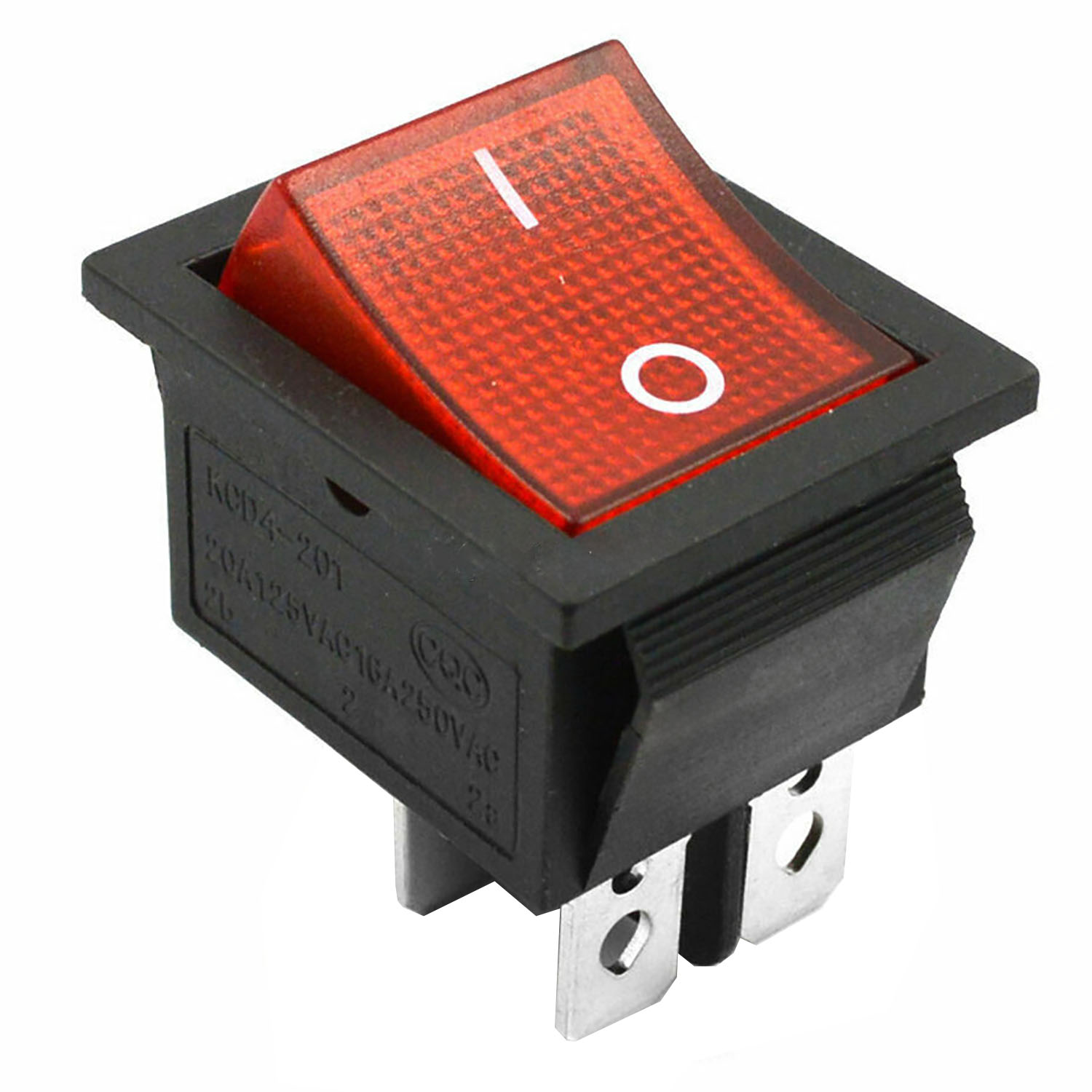 Yleismallinen keinukytkin ON-OFF 4-pin max250V punainen Neuron Red ...