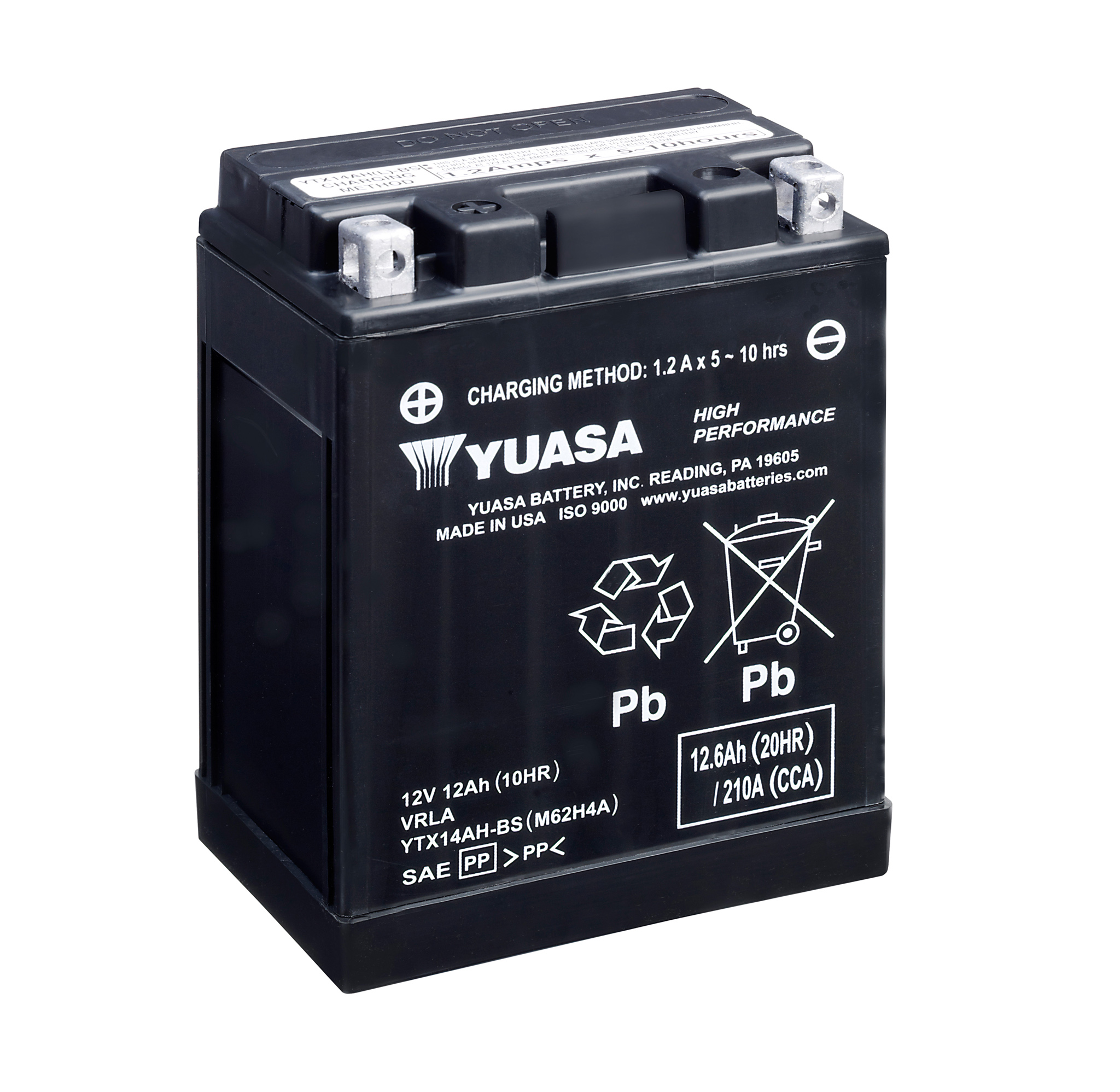 Akku Yuasa YTX14AH-BS 12V 12Ah Huoltovapaa pienkoneakku Yuasa ...
