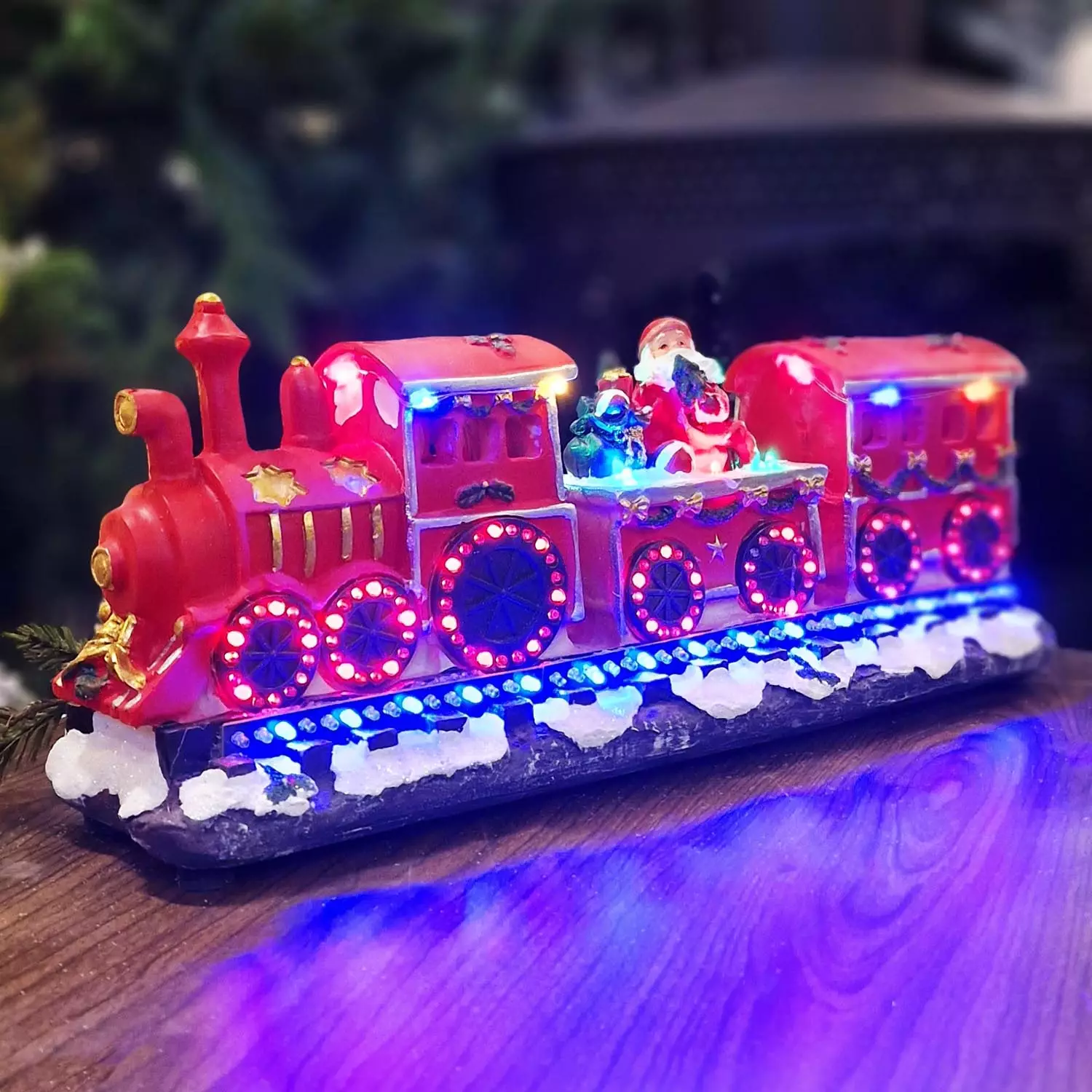 Valokoriste Junarata led 39 cm Malli Juna joulukoriste värivaloilla ...